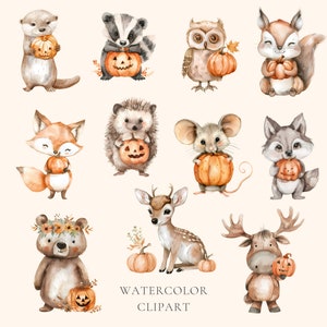 Halloween Woodland Clipart Woodland Fall Autumn Clipart Autumn Woodland ...