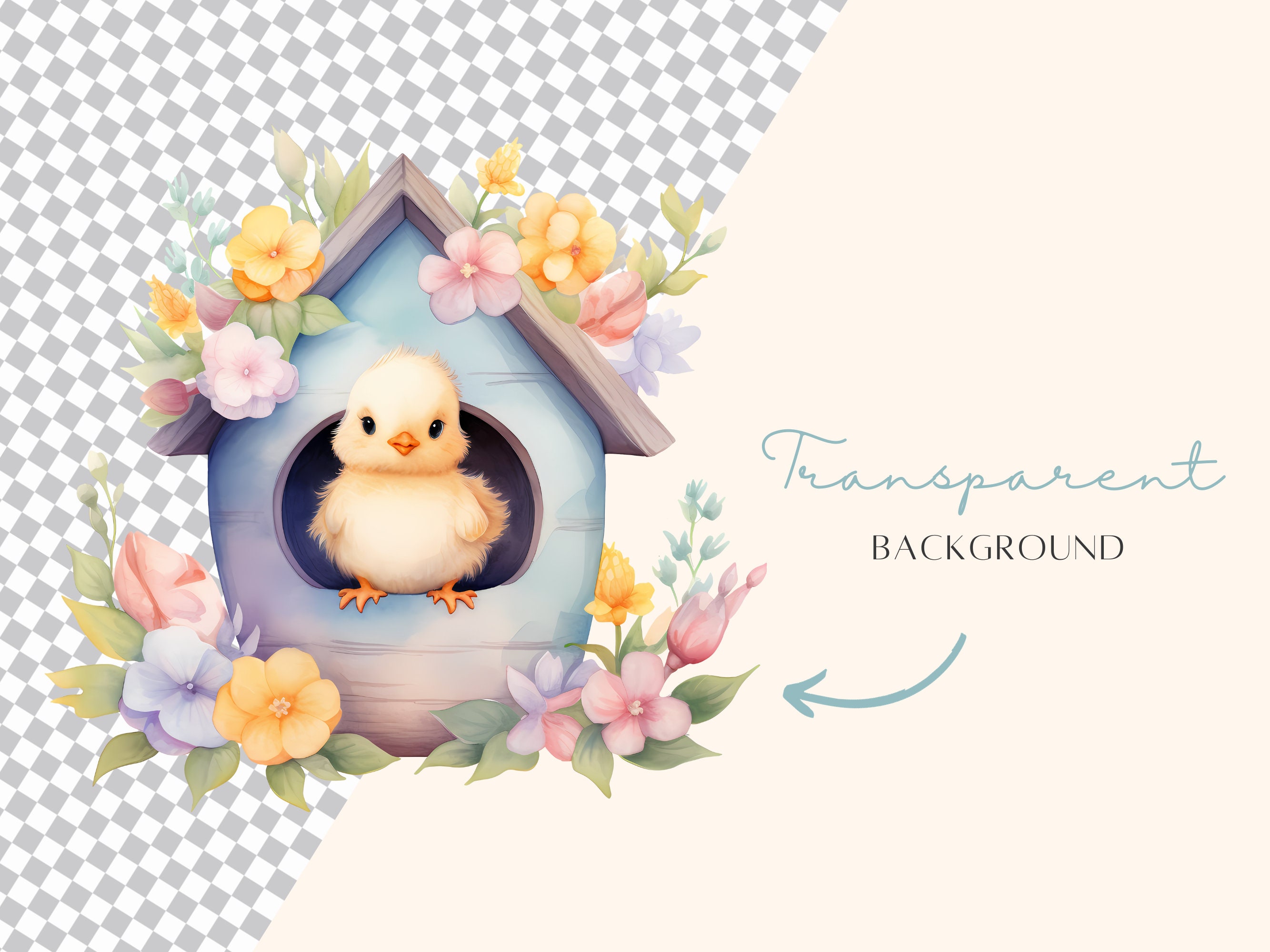 Pastel Easter Clipart Watercolor Easter Clipart Egg Easter Bunny Spring ...