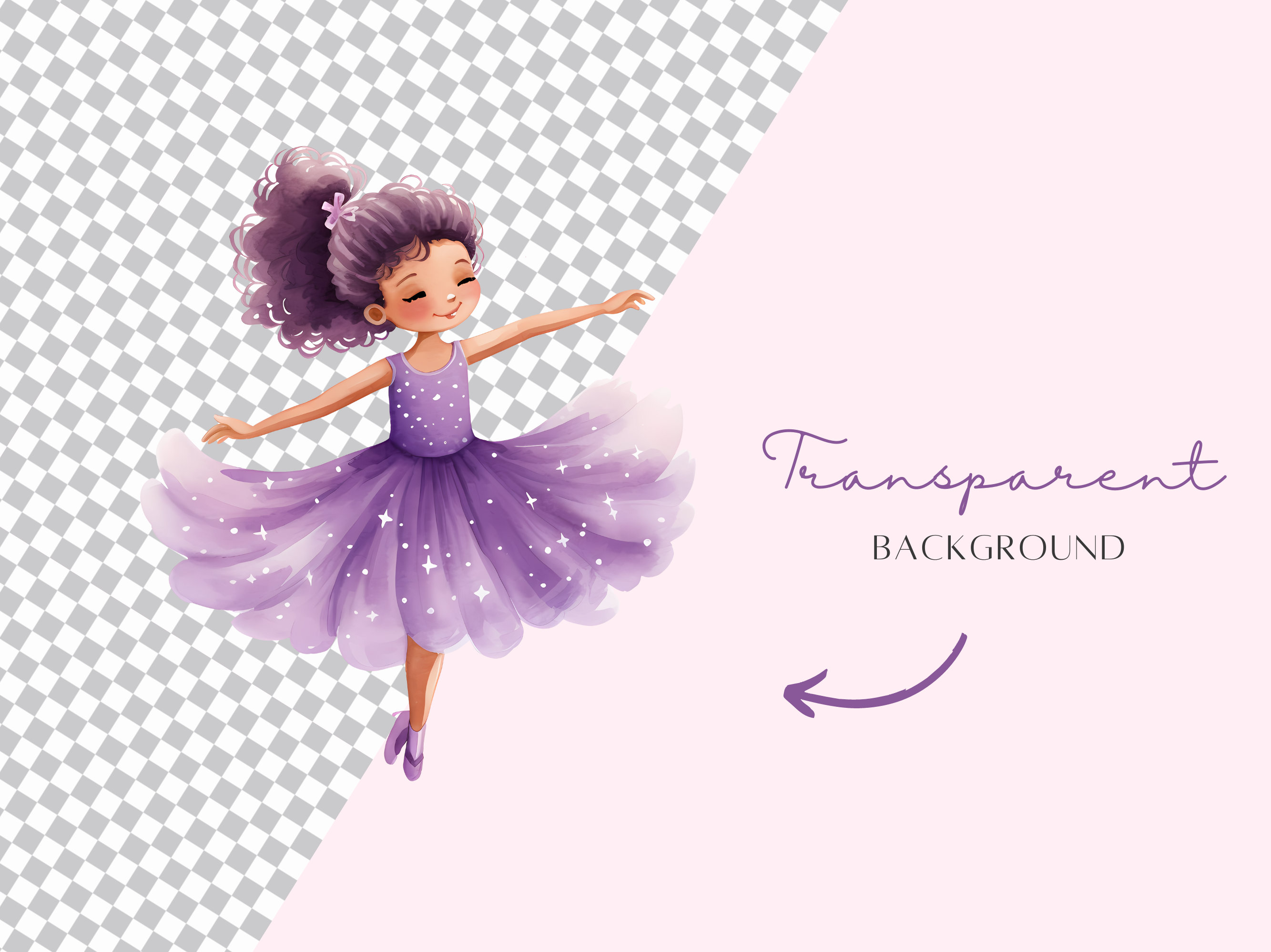 Purple Ballerina Clipart Swan Lake Clipart Watercolor Ballerina Clipart For Birthday Theme Cute