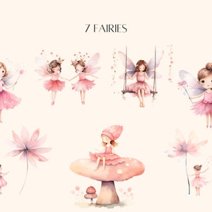 Watercolor Fairy Magical Garden Clipart Cute Fairy Garden Clipart ...