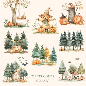 Halloween Woodland Clipart Woodland Fall Autumn Clipart Autumn Woodland ...