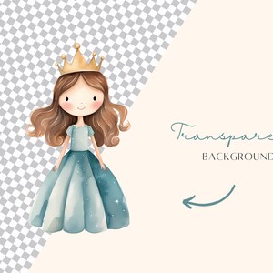 Blue Princess Clipart Watercolor Cinderella Cute Princess Carriage ...