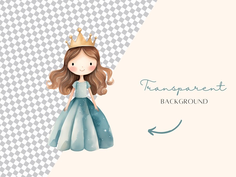 Blue Princess Clipart Watercolor Cinderella Cute Princess Carriage ...