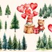 Woodland Valentines Clipart Cute Woodland Animals on Valentines Day ...