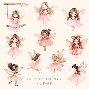 Watercolor Fairy Garden Clipart Cute Fairy Garden Clipart Enchanted ...