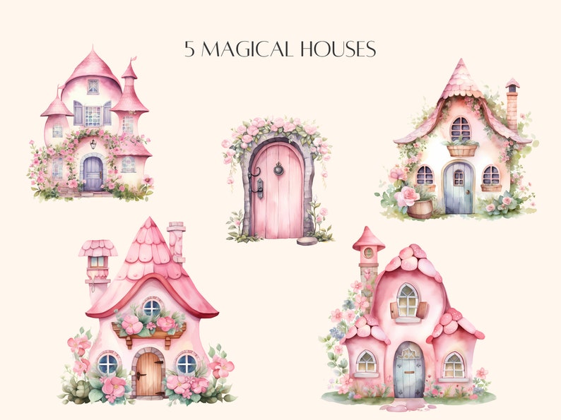 Watercolor Fairy Magical Garden Clipart Cute Fairy Garden Clipart ...