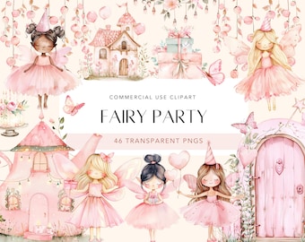 Watercolor Fairy Magical Garden Clipart Cute Fairy Garden Clipart ...