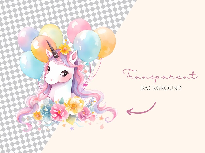 Cute Unicorn Clipart Rainbow Birthday Unicorn PNG Magic Unicorn Clipart ...