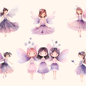 Watercolor Fairy Magical Garden Clipart Cute Fairy Garden Clipart ...