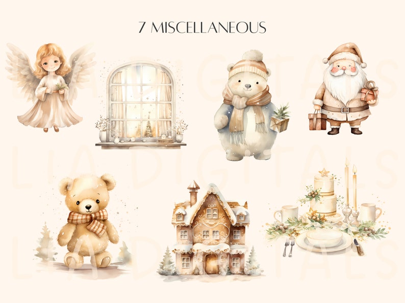 Cozy Christmas Clipart Watercolor Christmas Clipart Bundle for ...