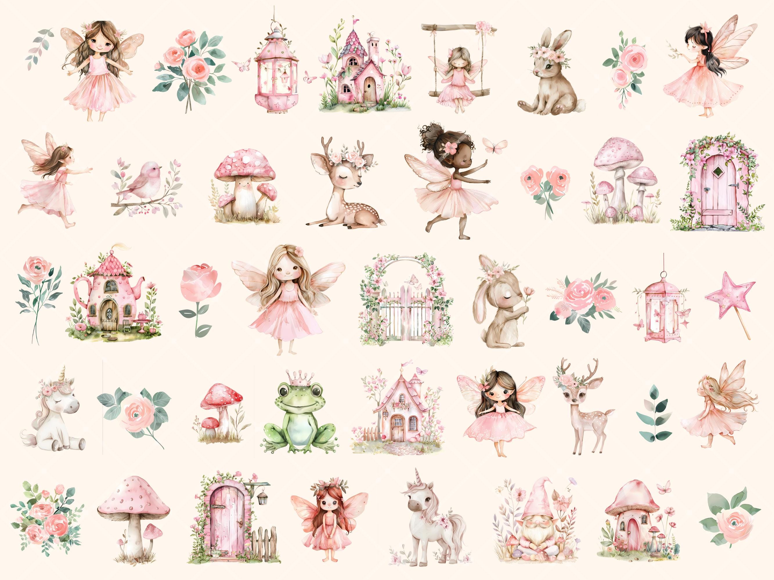 Fairy Clipart Bundle Ultimate Magic Fairy Garden Clipart First Birthday ...