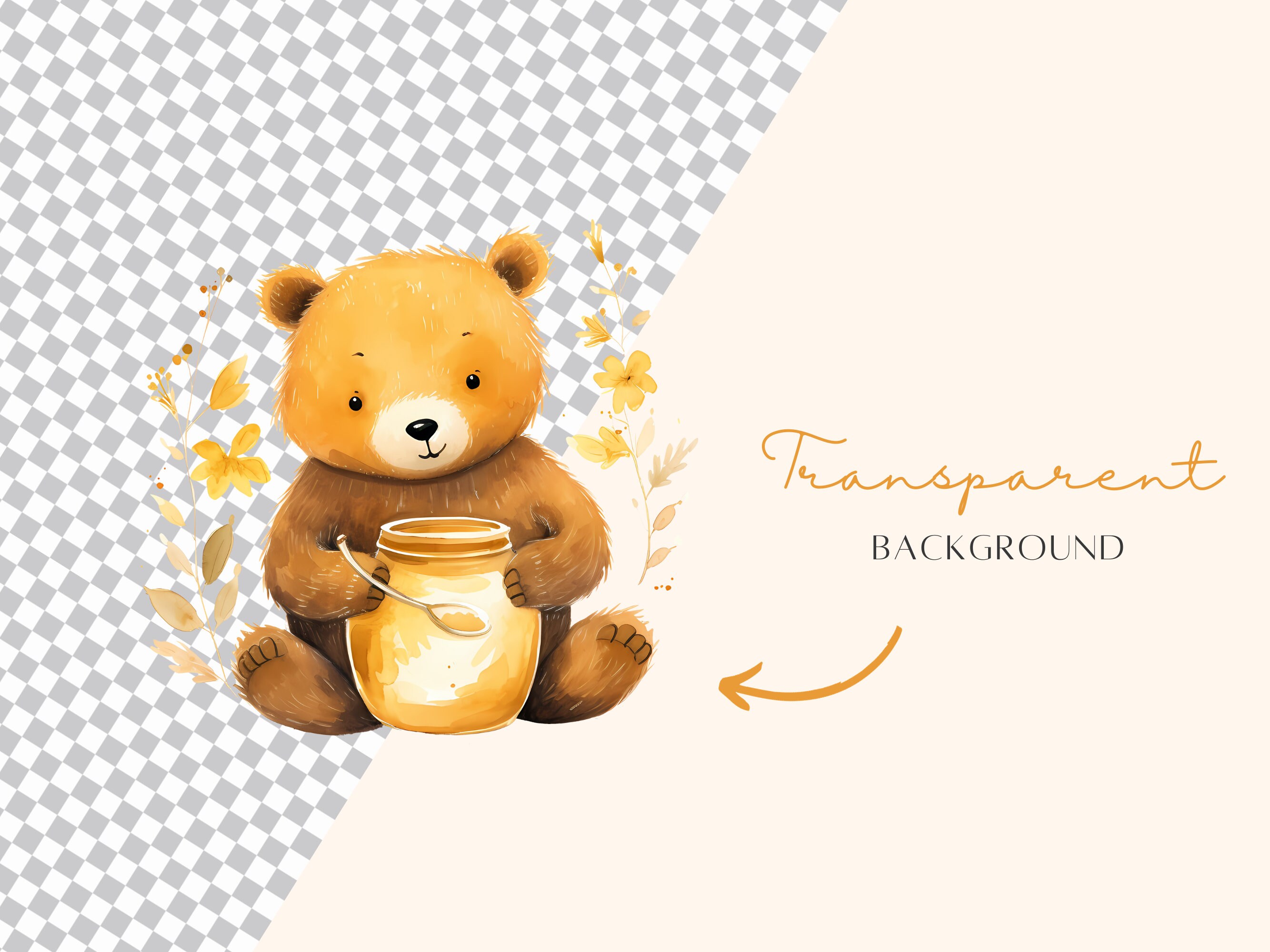 Honey Bee Clipart Watercolor Bee Honey Clipart Cute Honey Bees ...