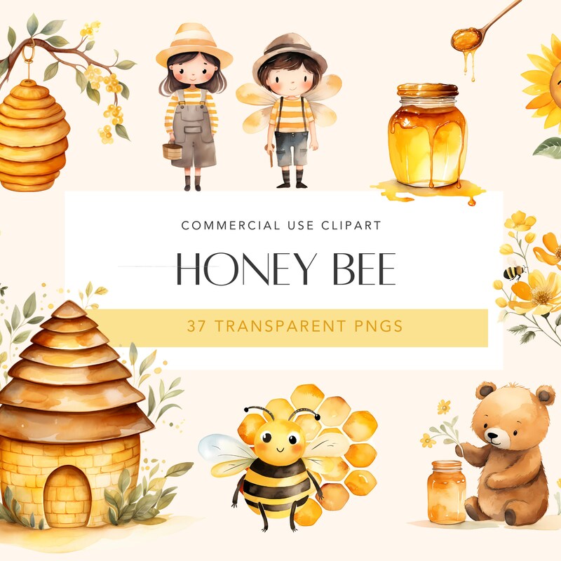 Honey Bee Clipart - Etsy