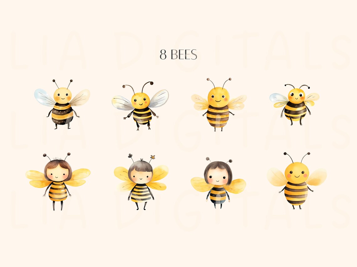 Honey Bee Clipart Watercolor Bee Honey Clipart Cute Honey Bees ...
