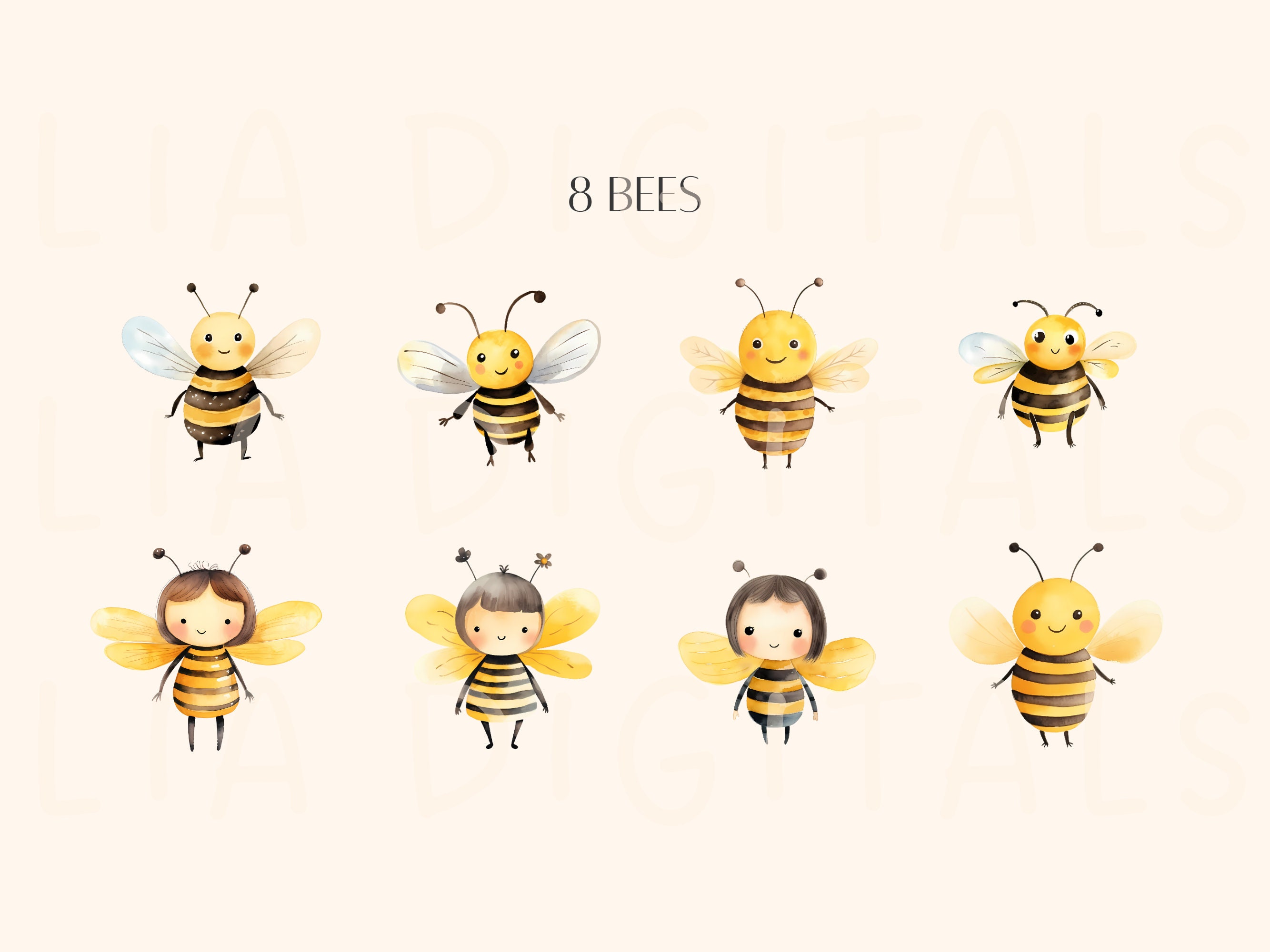 Honey Bee Clipart Watercolor Bee Honey Clipart Cute Honey Bees ...