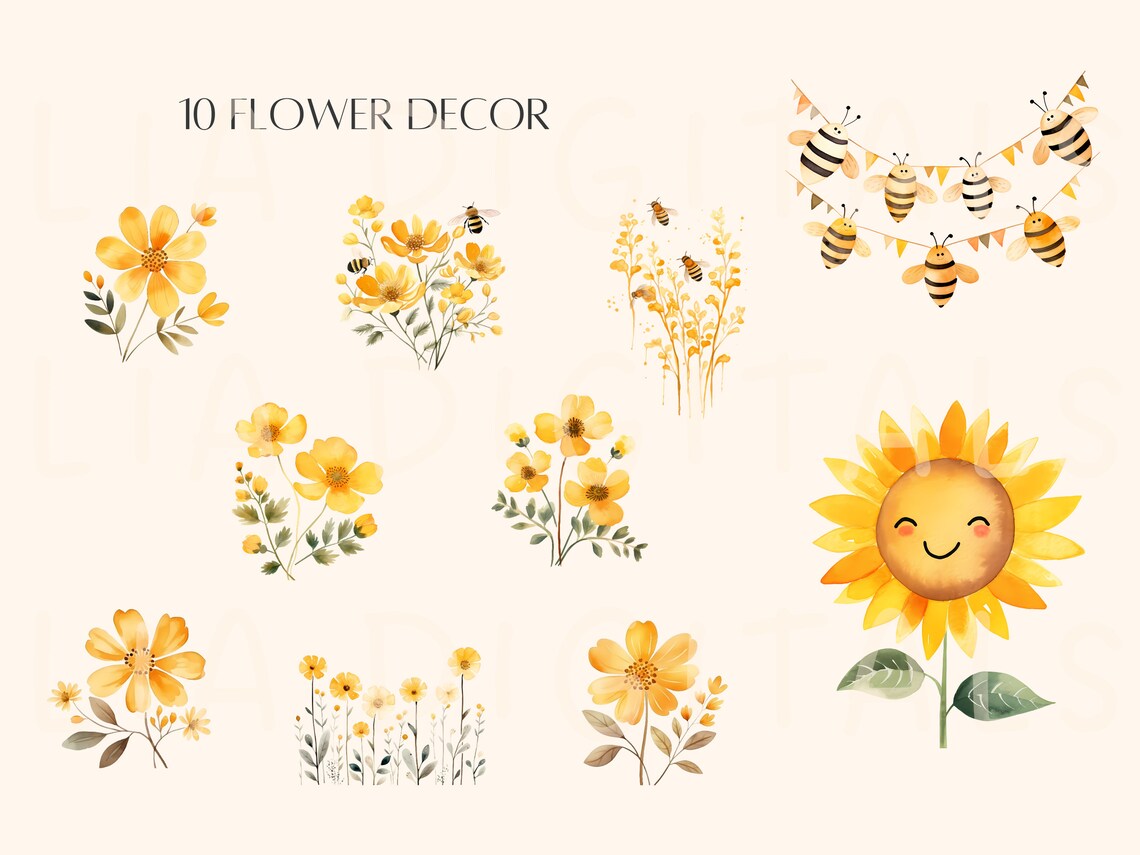 Honey Bee Clipart Watercolor Bee Honey Clipart Cute Honey Bees ...