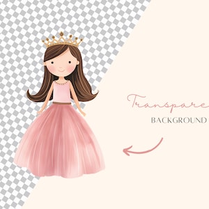 Pink Princess Clipart Watercolor Cute Princess and Knight Carriage ...
