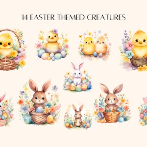 Watercolor Easter Clipart Bundle Pastel Rainbow Easter Spring Clipart ...