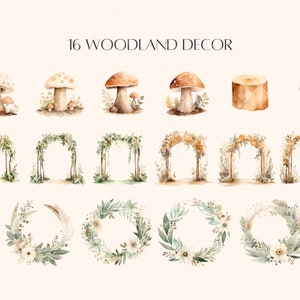 Woodland Animals Clipart Boho Woodland Forest Animals Clipart Cute ...