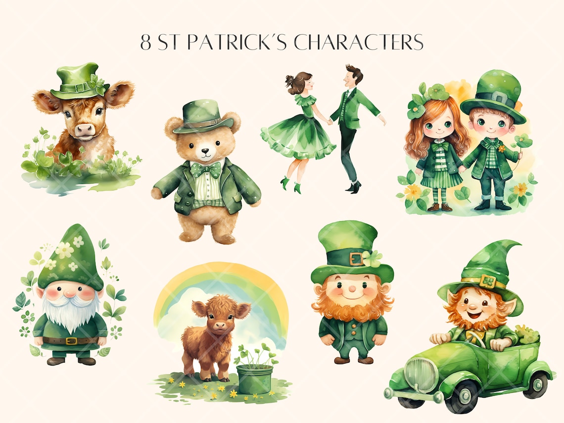 Watercolor St Patricks Day Clipart Cute Saint Patrick's Day PNG ...