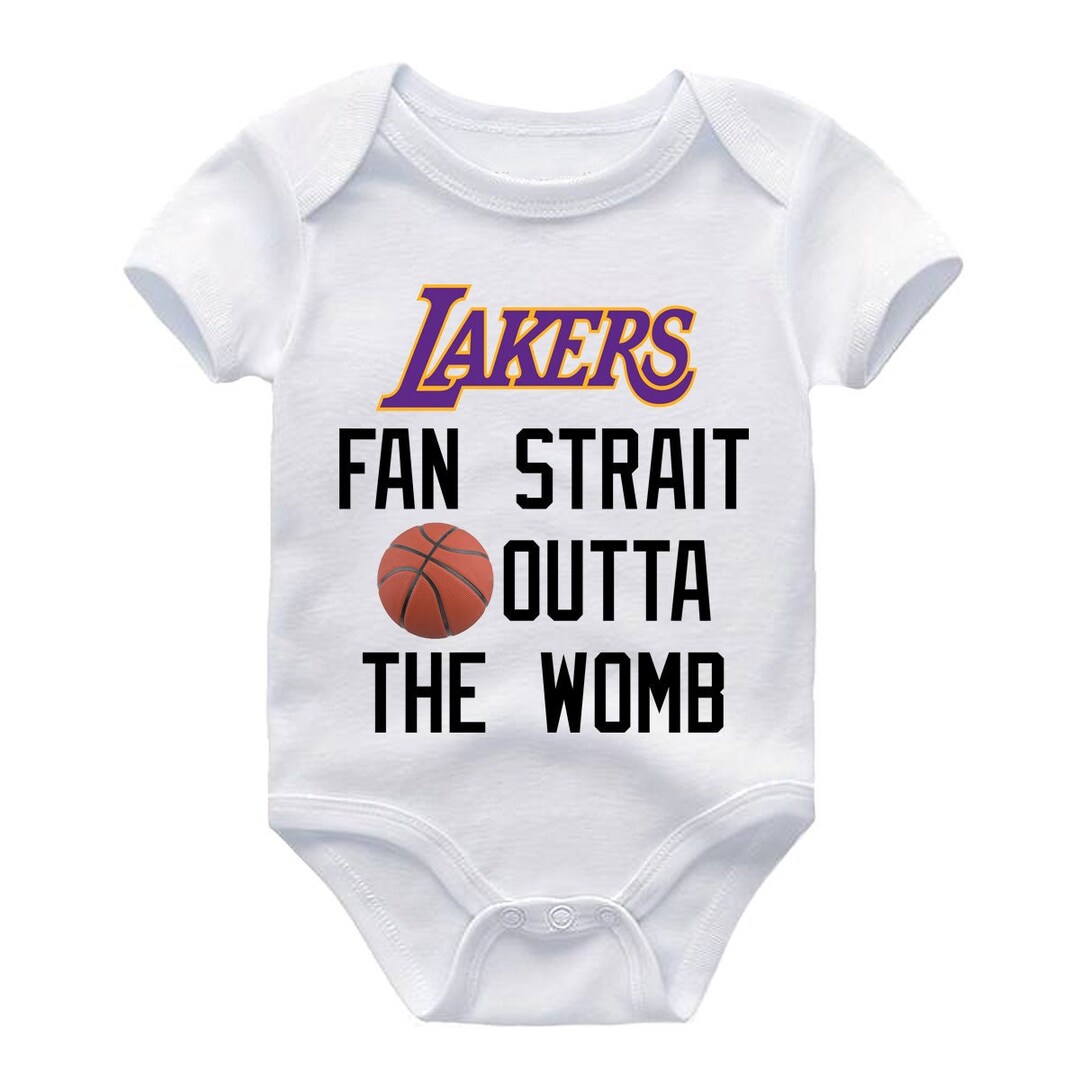 Lakers Basketball Bodysuit Los Angeles Newborn Baby Tshirt Fan Strait ...