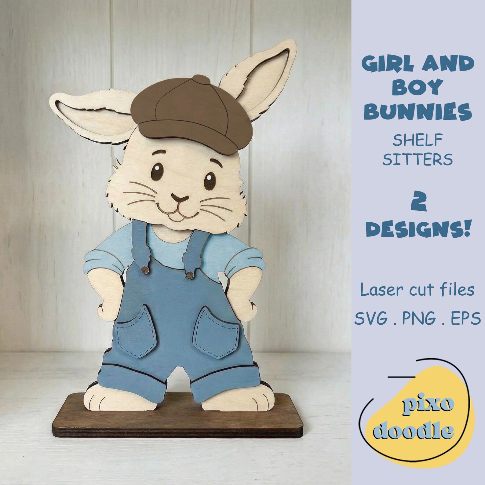 Easter Bunny Couple SVG | Boy and Girl Rabbit Shelf Sitter | Farmhouse ...