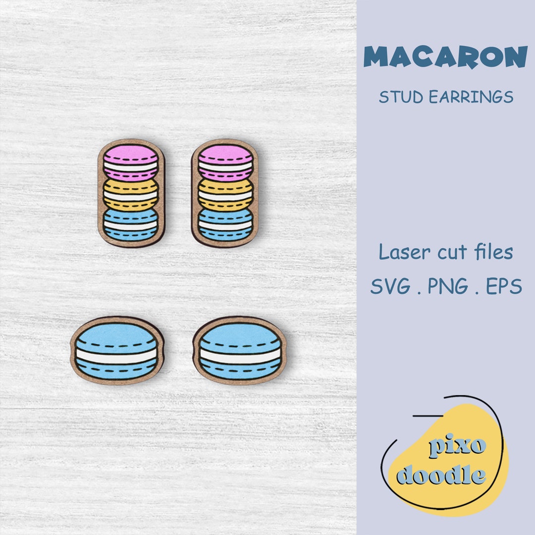 Macaron Earrings SVG File | Sweet Treats, Macarons Stud Earrings ...