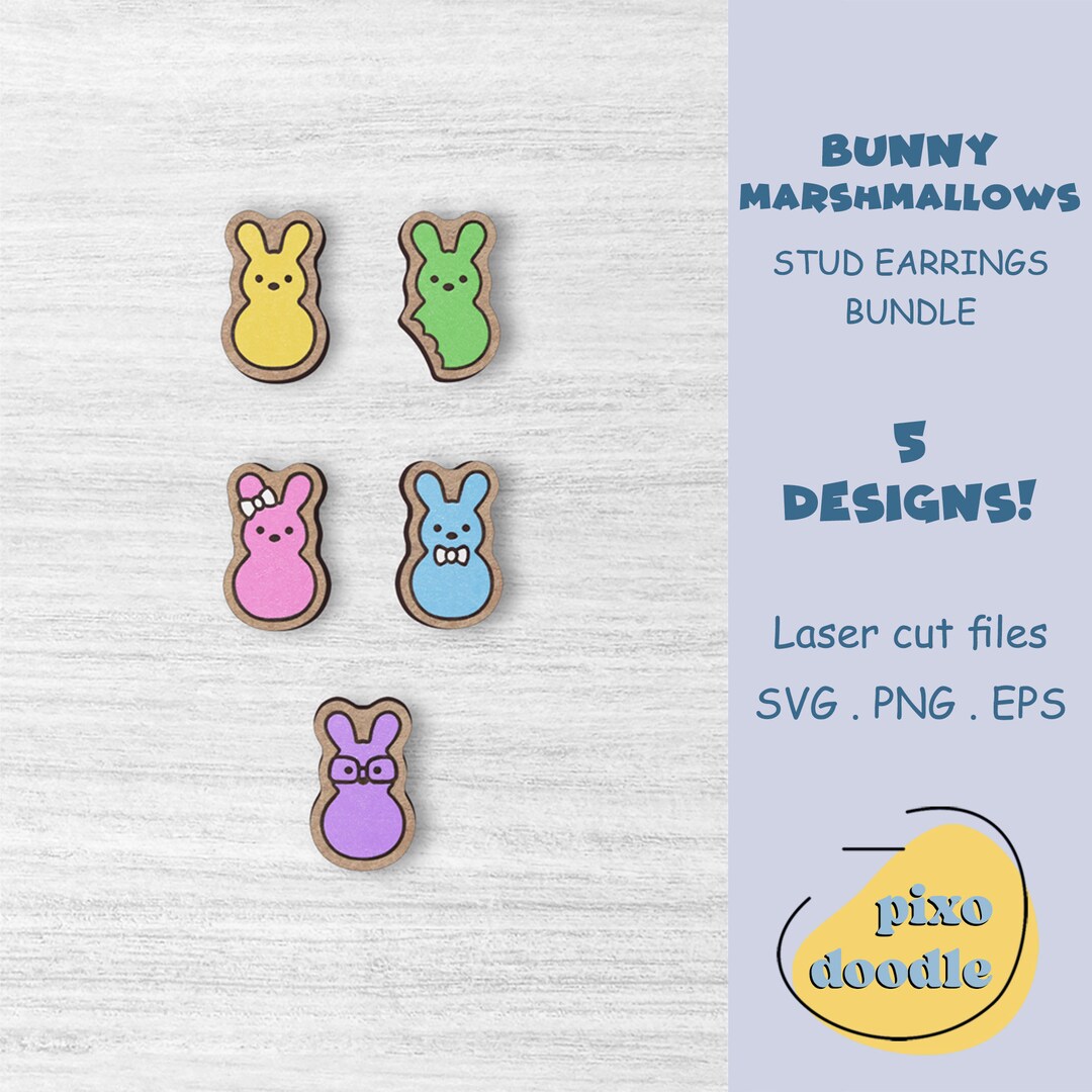 Easter Marshmallows Earrings SVG File | Bunny Marshmallows, Easter ...
