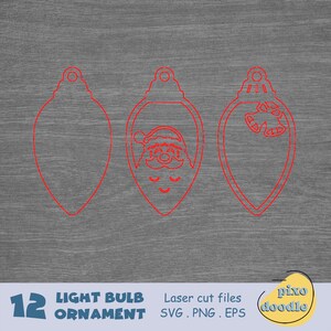 Christmas Ornament SVG Bundle, 12 Multi Layer Laser Cut Files, Light ...