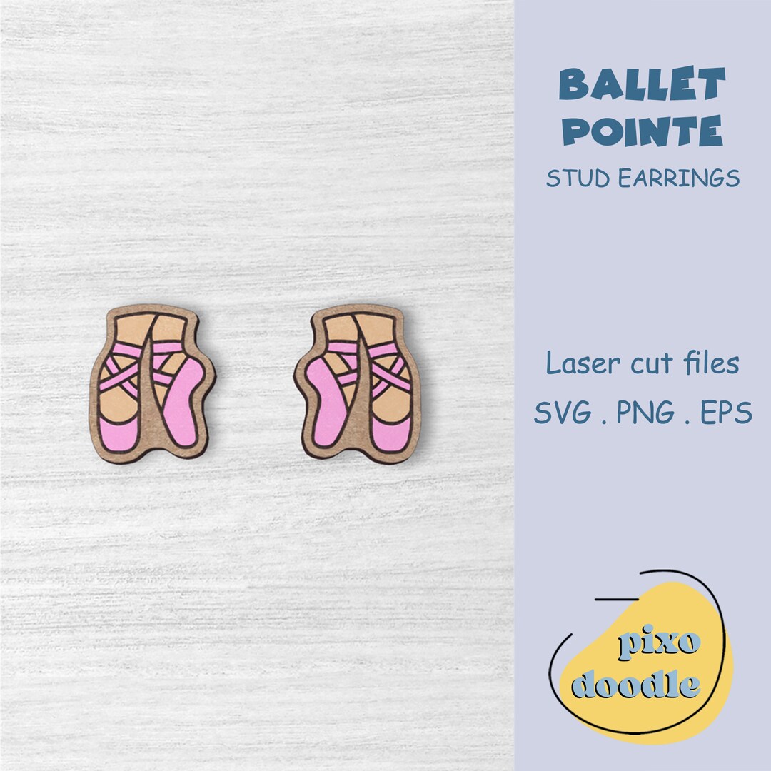 Cute Ballet Earrings SVG File | Ballet Dancing, Ballet Slippers, Ballet ...