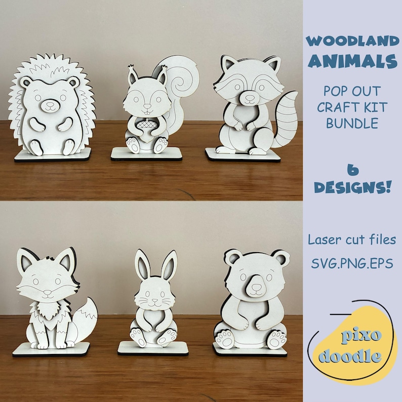 Woodland Animals Pop Out Card SVG Bundle | 4 Designs | DIY Kids Craft ...
