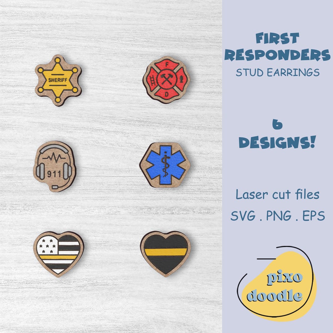 First Responders SVG Bundle | Sheriff Star, 911 Dispatch Headset, Thin ...