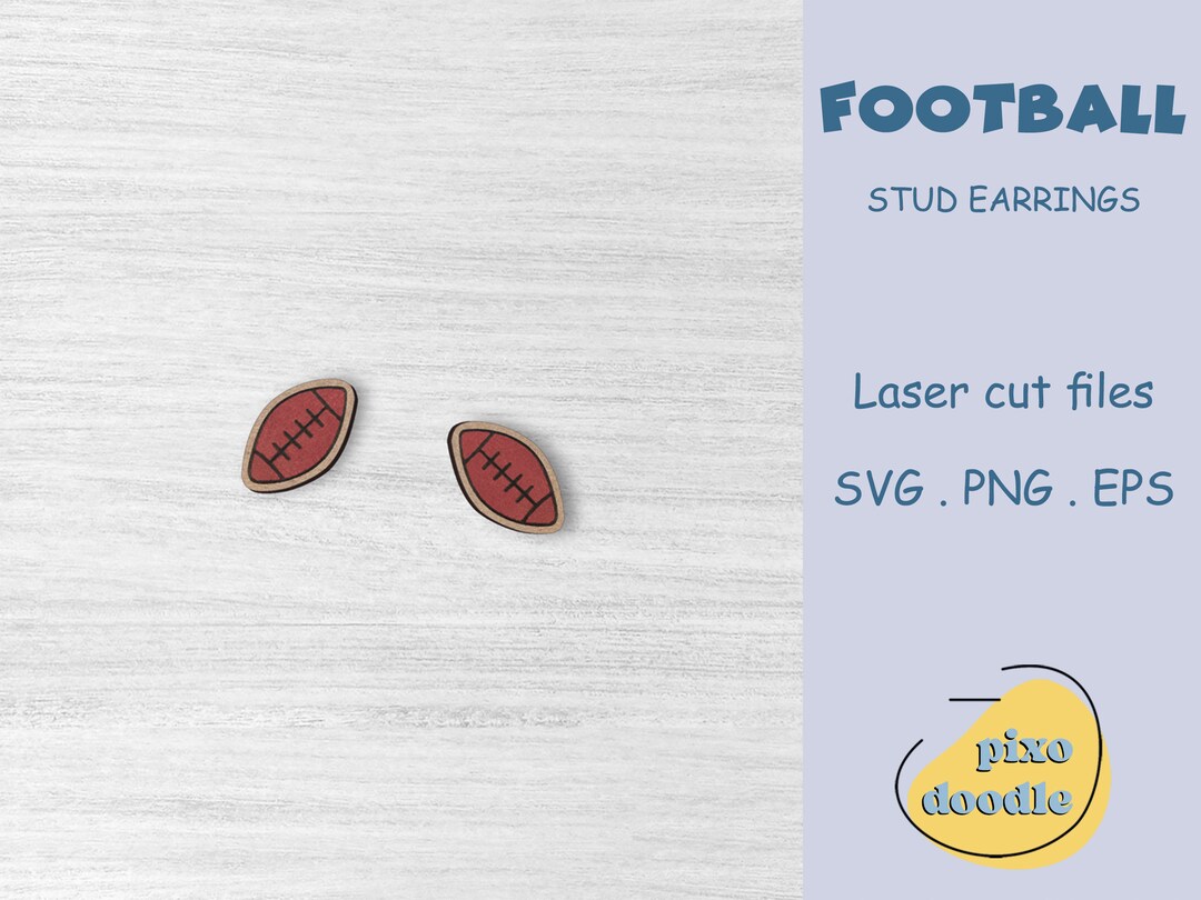 Football Stud Earrings SVG File | Sports Earring Glowforge Ready Laser ...