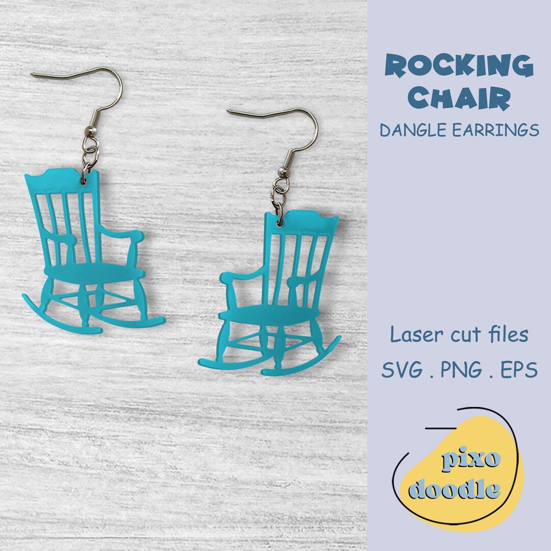 Rocking Chair Earrings SVG File | Funny Earrings, Furniture Earrings ...
