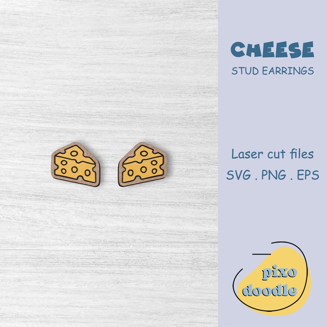 Cheese Earrings SVG File | Italian Food, Cute Cheese Stud Earrings ...