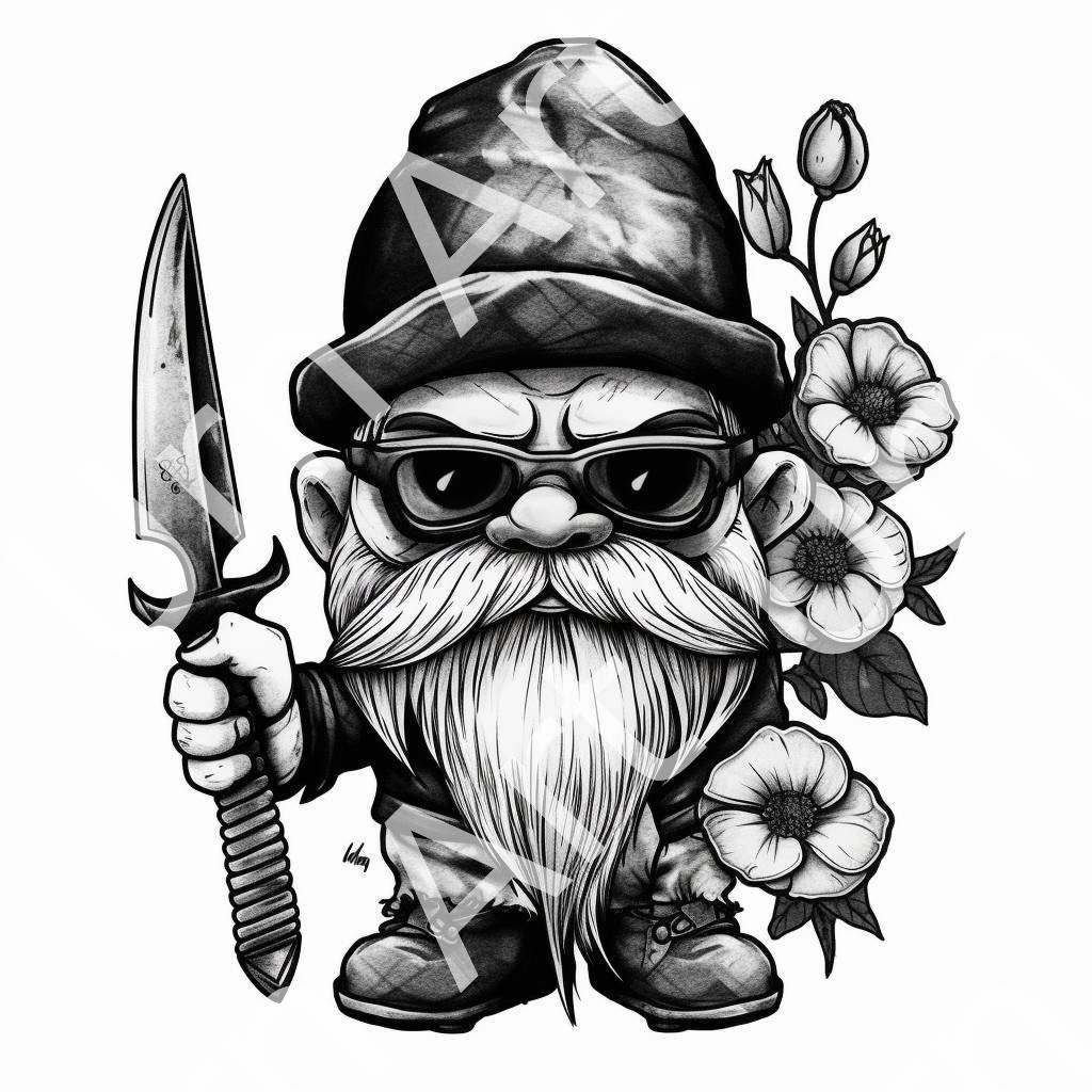 Cute Gangsta Gnome W/ Knife - Etsy