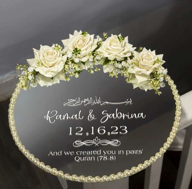 Ring Plate Customized Nikah Plate, Personalized Mirror Wedding Plate ...