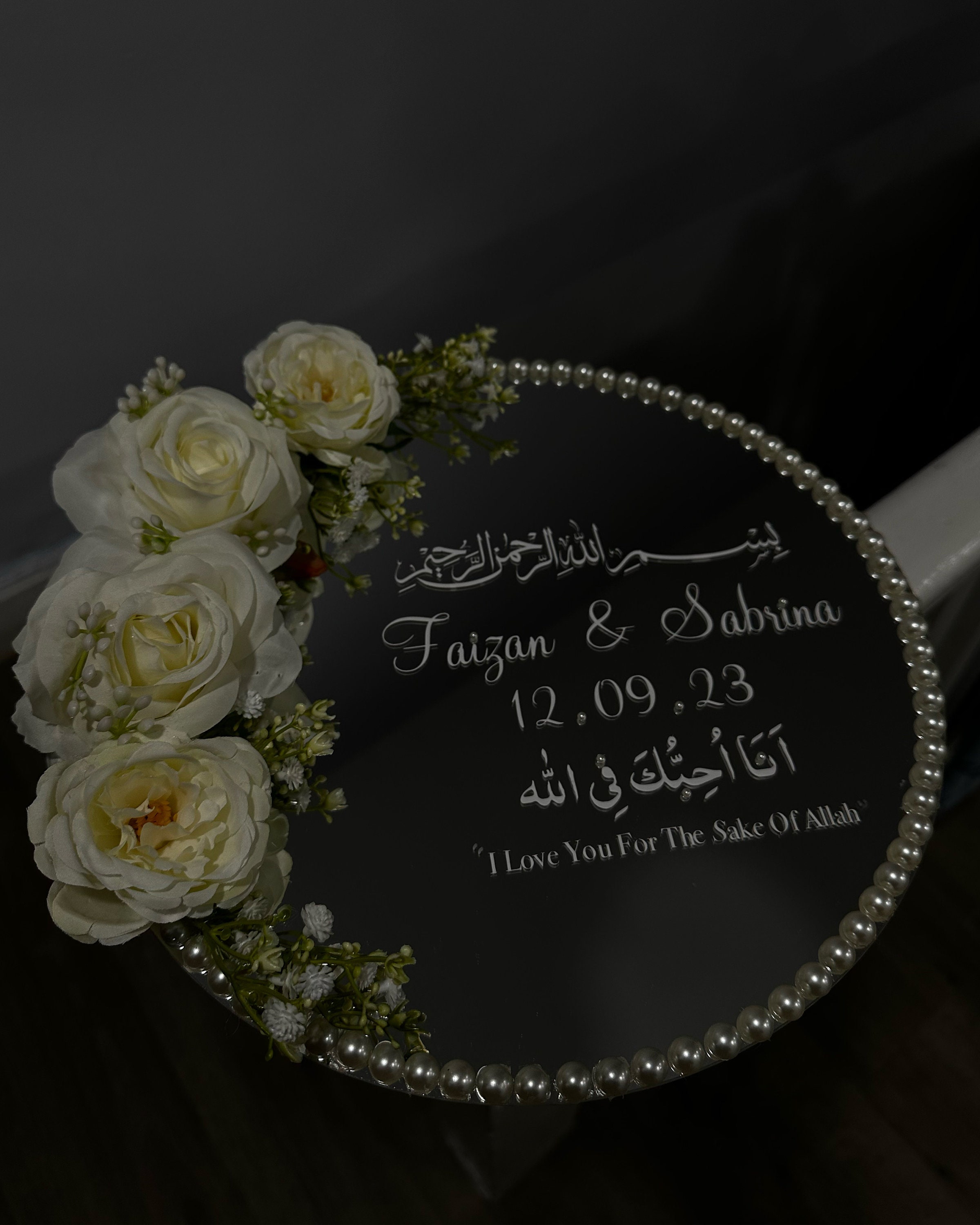 Ring Plate Customized Nikah Plate, Personalized Mirror Wedding Plate ...
