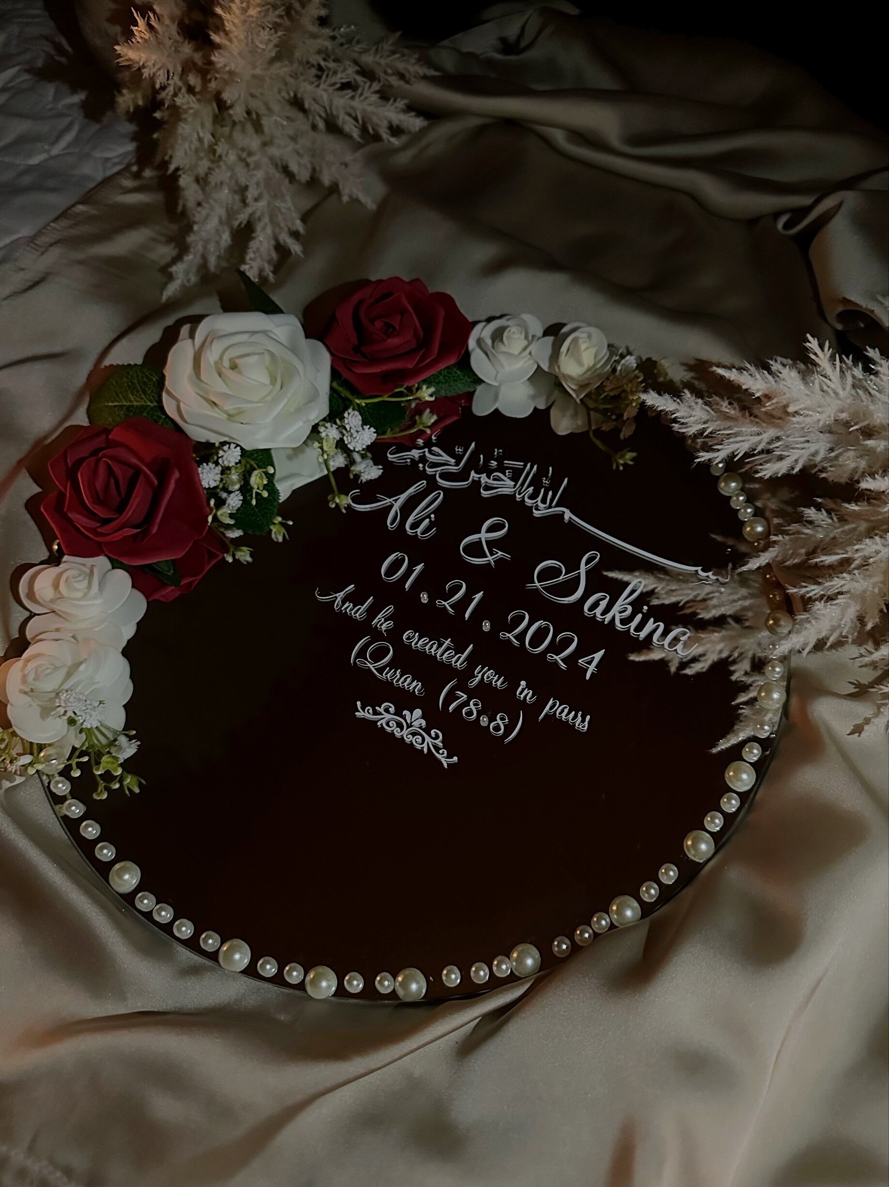 Ring Plate Customized Nikah Plate, Personalized Mirror Wedding Plate ...
