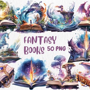 Watercolor Fantasy Clipart Bundle: Mystical Forests, Skulls, Dragons ...