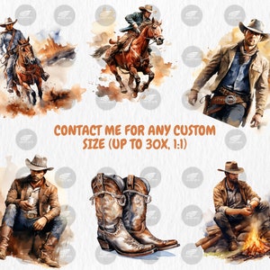 Watercolor Cowboys Clipart | Western, Wild West, Cowboy Boots and Hat ...