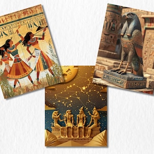 Ancient Egypt Digital Paper: Hieroglyphic Pharaoh Backgrounds (download ...