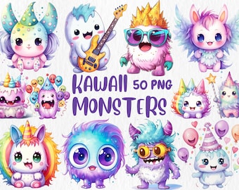 Cute Monster Clipart for Commercial Use - Etsy