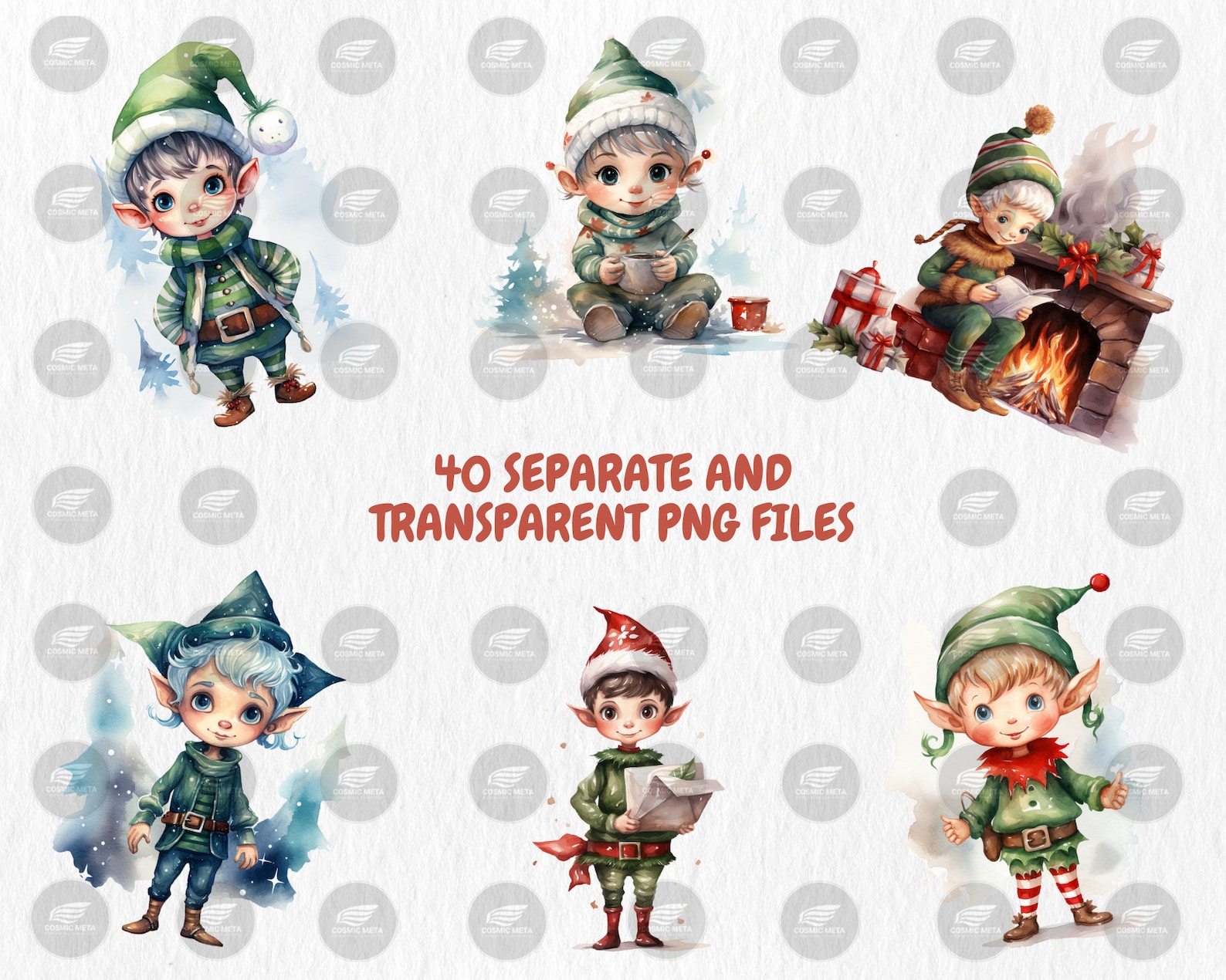 Watercolor Christmas Elves Clipart Gingerbread Elf, Caroling Elf ...