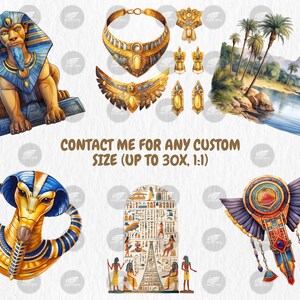 Watercolor Ancient Egypt Clip Art: Pharaoh, Cleopatra, Pyramids ...