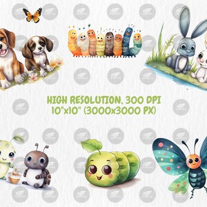 Watercolor Cute Insects Clipart | Adorable Butterfly, Ant, Ladybug ...