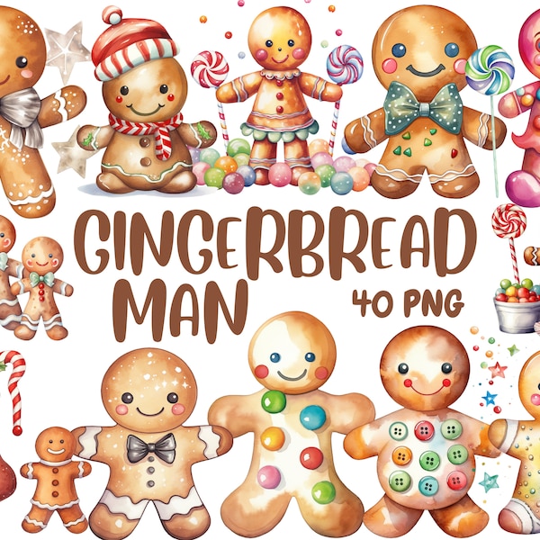 Gingerbread Clipart - Etsy