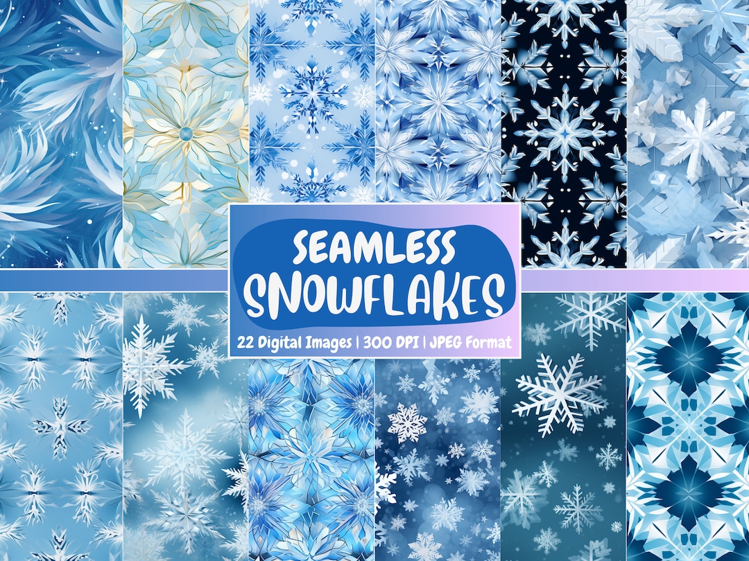 Seamless Snowflakes Digital Paper | Xmas, Frozen Patterns, Snowflakes ...