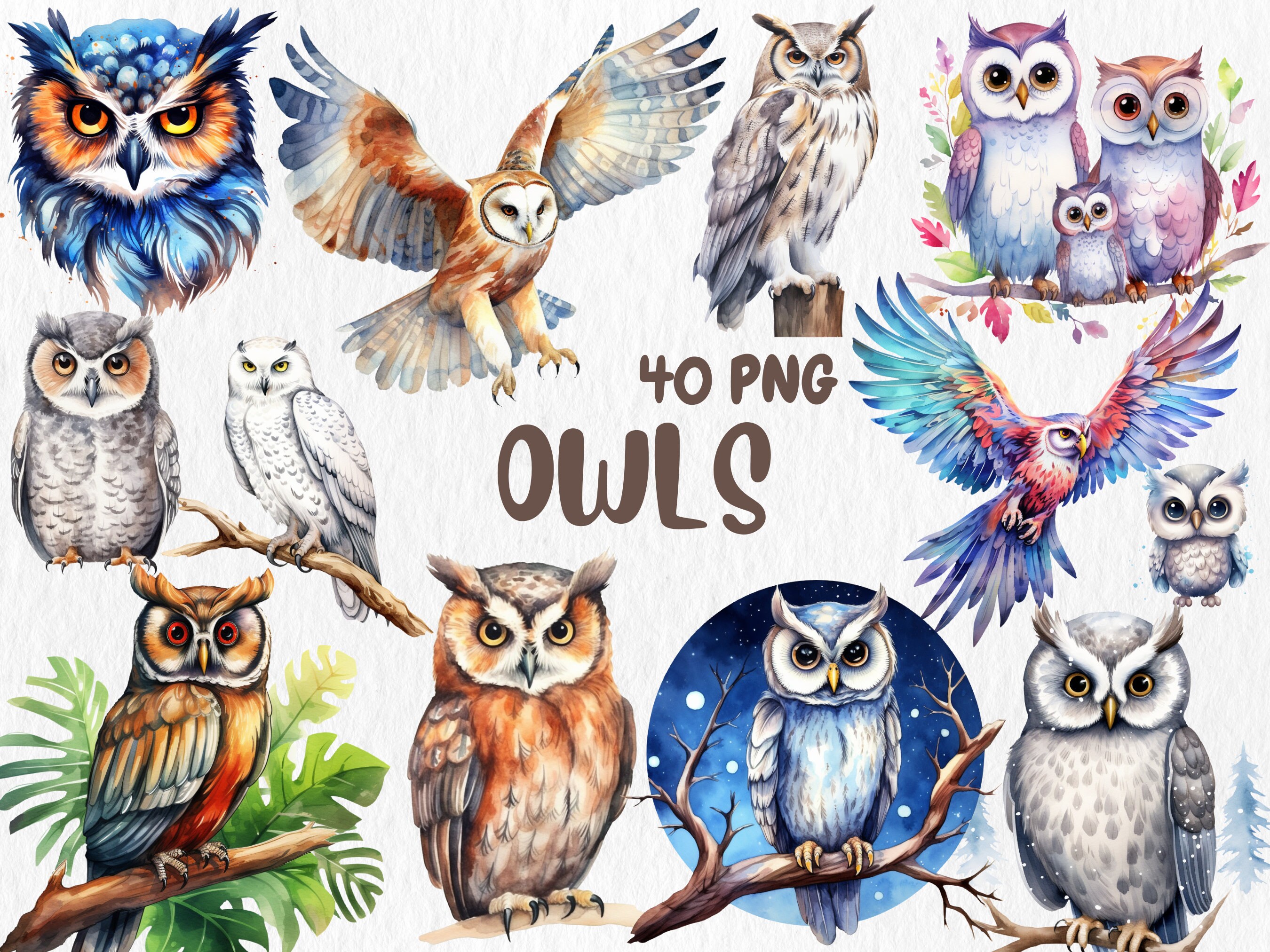 Watercolor Animals Clipart Bundle: 320 PNG Images (commercial Use) - Etsy