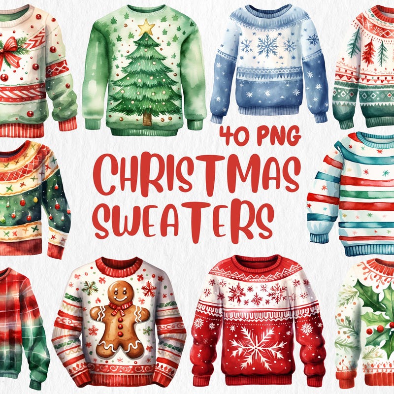Ugly Sweater Clipart - Etsy